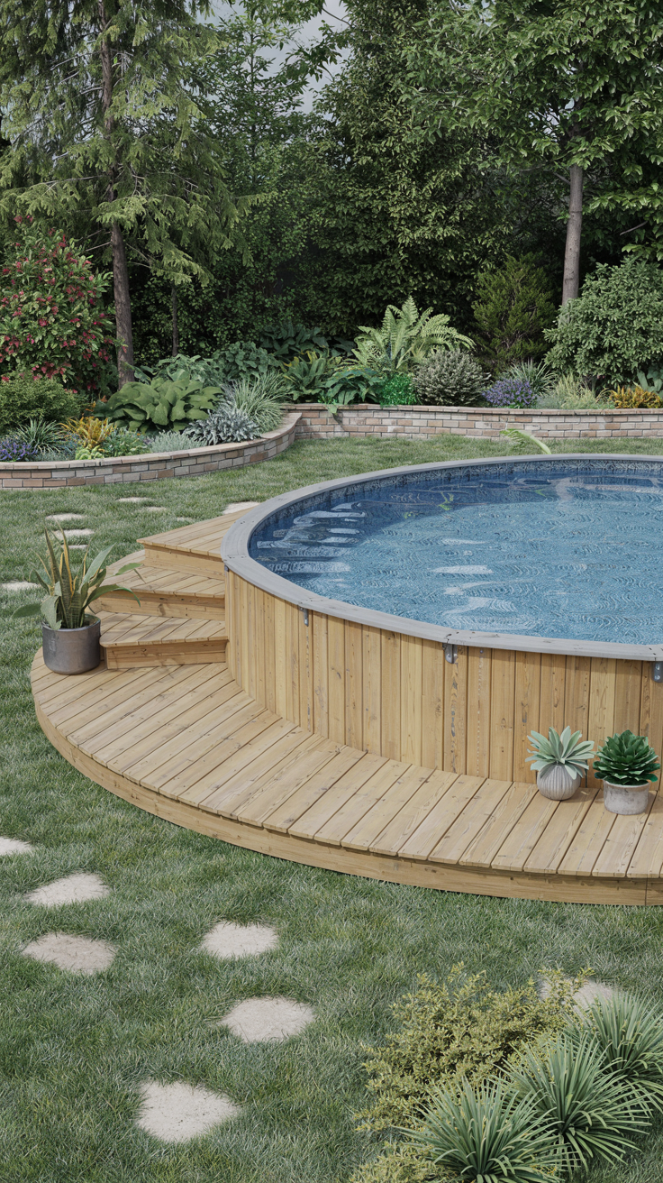 17 DIY Above Ground Pool Landscaping Ideas - LawnMuse